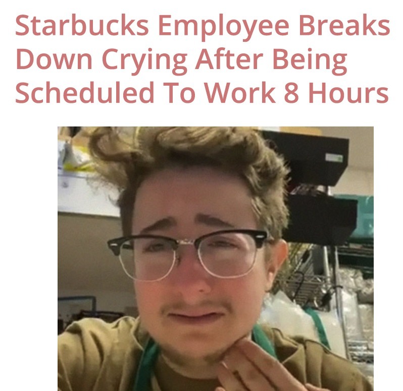 An emotional Starbucks employee breaks down in tears during their 8 ...